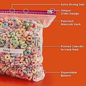 Hefty Slider Storage Calendar Bags, Gallon Size, 120 Count