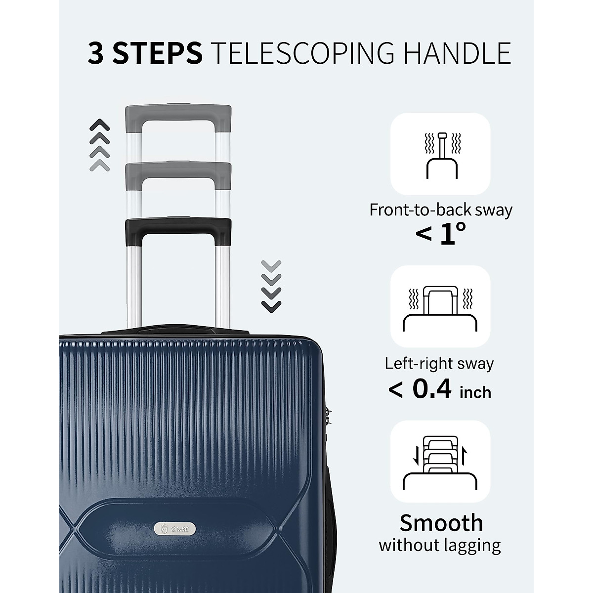 Zitahli Luggage Sets 2 Piece, All Expandable Suitcase Set, Carry On Luggage Set, PC Hard Case Luggage with TSA Lock Spinner Wheels YKK Zippers, 20in 28in (Navy Blue)