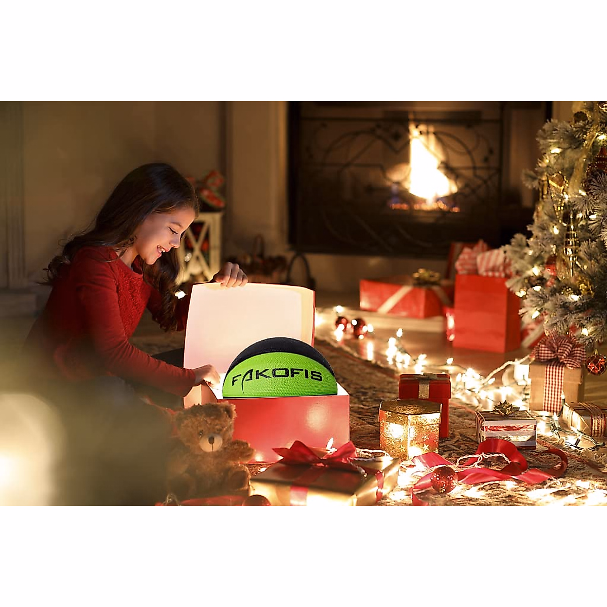 FAKOFIS Kids Basketball Size 3(22"),Youth Basketballs Size 5(27.5") for Play Games Indoor Backyard,Outdoor Park,Beach & Pool