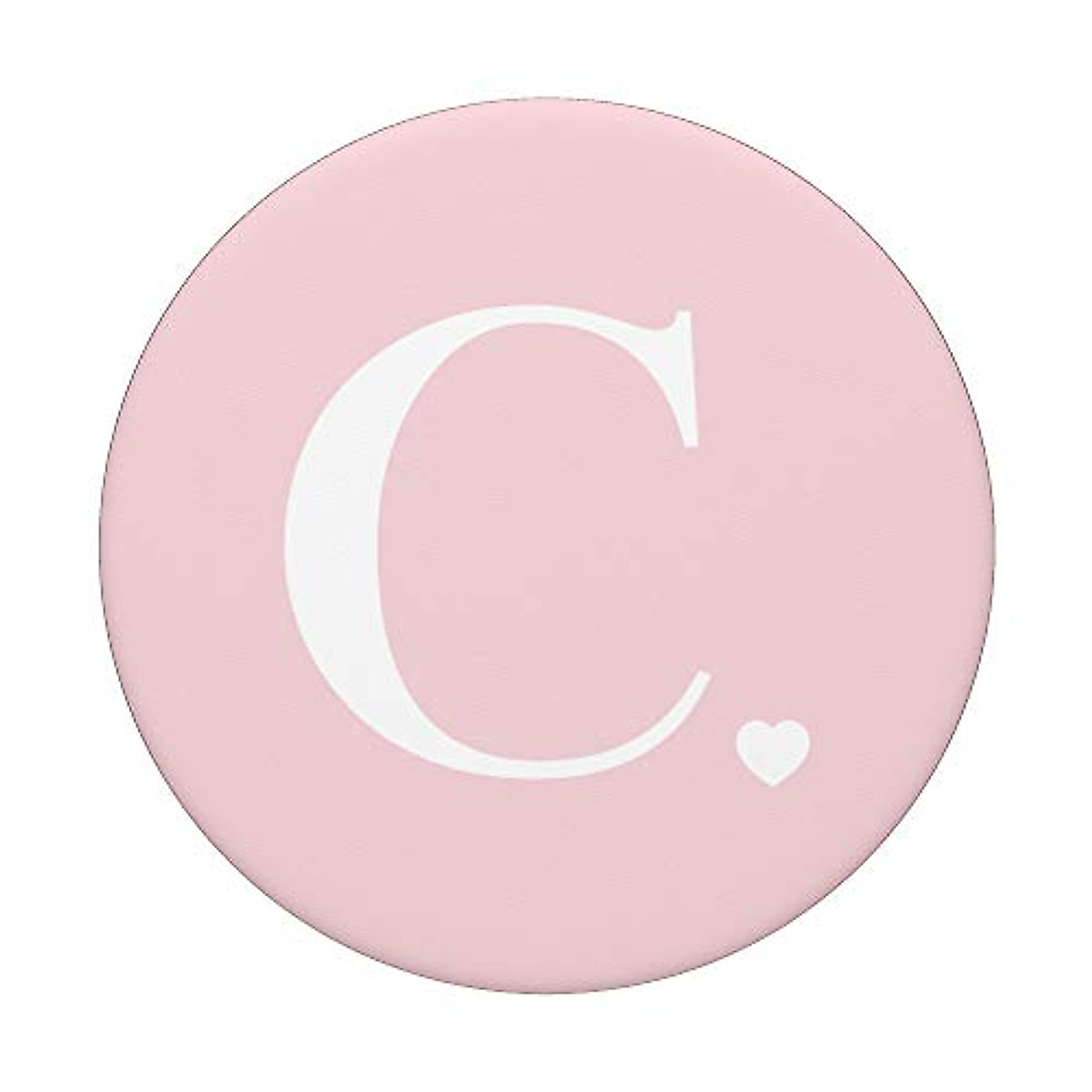 Light Pink White Monogram Letter C Initial Heart Design PopSockets Swappable PopGrip