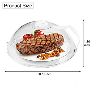 Igikzz 2 Pack Large Microwave Splatter Cover, Transparent Cover, Microwave Plate Cover Lid with Handle and Adjustable Steam Vents Holes Keeps Microwave Oven Clean