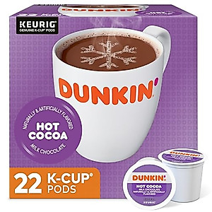 Dunkin' Donuts Milk Chocolate Hot Cocoa, Keurig K-Cup Pods, 22/Box (611227377215) (1261)