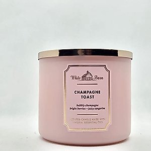 Bath & Body Works, White Barn 3-Wick Candle w/Essential Oils - 14.5 oz - New Core Scents! (Champagne Toast)