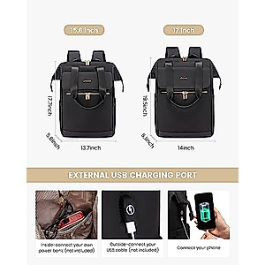 LOVEVOOK Laptop Backpack for Women Men, 15.6 Inch Work Backpacks Purse with USB Port, Waterproof Nurse Teacher Bag, Wide Open Business Travel Computer Backpack, Convertible College Tote Daypack