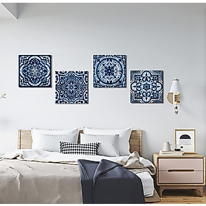 KLAKLA Navy Blue Wall Art - Sturdy Wood Frame Craftsmanship - Versatile Installation for Stylish Decor & Explore Captivating Navy Blue Wall Decor and Canvas Art