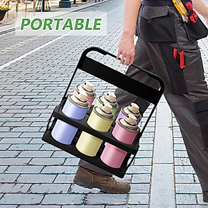 Kevenal Portable Spray Can Holder, Paint Bottle Organizer for Garage & Home, 6 Holes Spray Bottle Storage Rack, Spray Bottle Organizer - Black