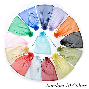 FOCCIUP 25 PCS 8x12 Inches Organza Bags With Drawstring Candy Bags Mesh Pouches for Party Wedding Presents Gift