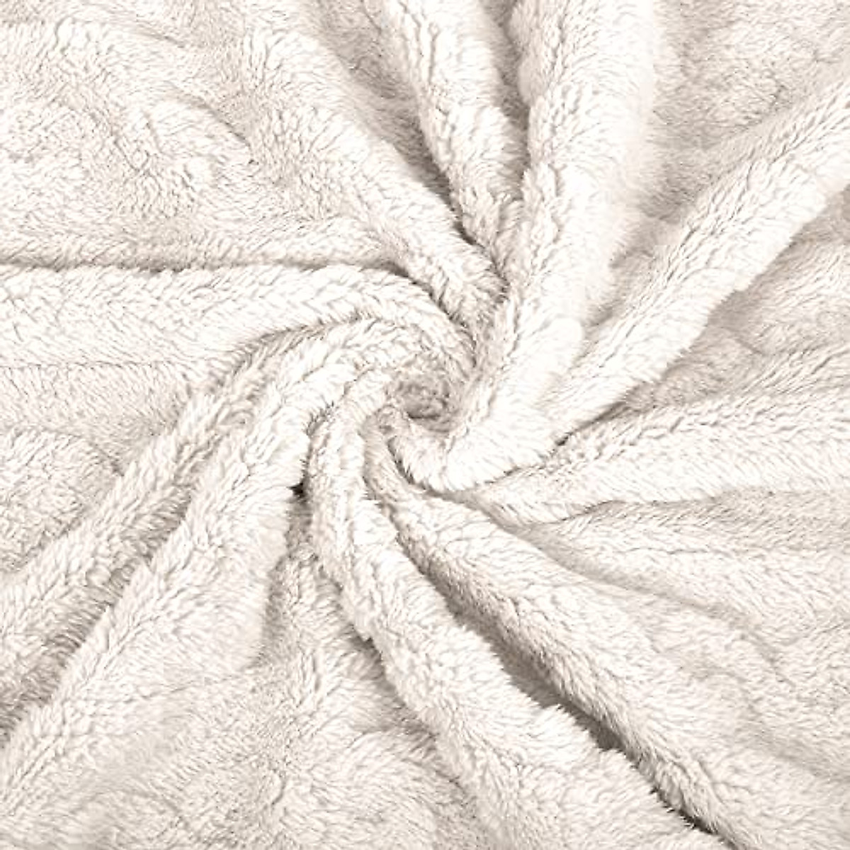 HOMRITAR Baby Blanket for Boys or Girls 3D Fluffy Fuzzy Blanket for Baby, Soft Warm Cozy Flannel Fleece Warm Blanket, Infant or Newborn Receiving Blanket 330GSM (30 x 40 Inch, Cream)