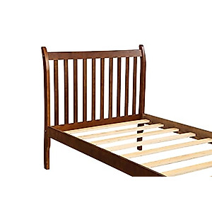 HBRR Wood Platform Bed Frame Twin Wood Bed Frame with Headboard and Footboard, 10”Height for Underbed Storage/No Box Spring Needed/Wooden Slats Support, Walnut