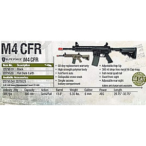 Elite Force M4 AEG Automatic 6mm BB Rifle Airsoft Gun, CFR, Black