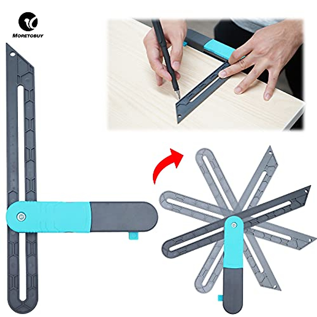 Angular Bevel Gauge with Marking Gauge Function Adjustable Angle Ruler with Lock Practical Aid for Laying Floors and Building Furniture Lock Angle Measure Tool