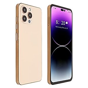 Zunate I14pro Max 6.7 in 4G Smartphone for Android, Unlocked Mobile Phone with 4GB RAM 64GB ROM, 128GB Supported, Face ID, 4000mAh, 8MP 16MP, Cell Phone for Senior Students(Gold)