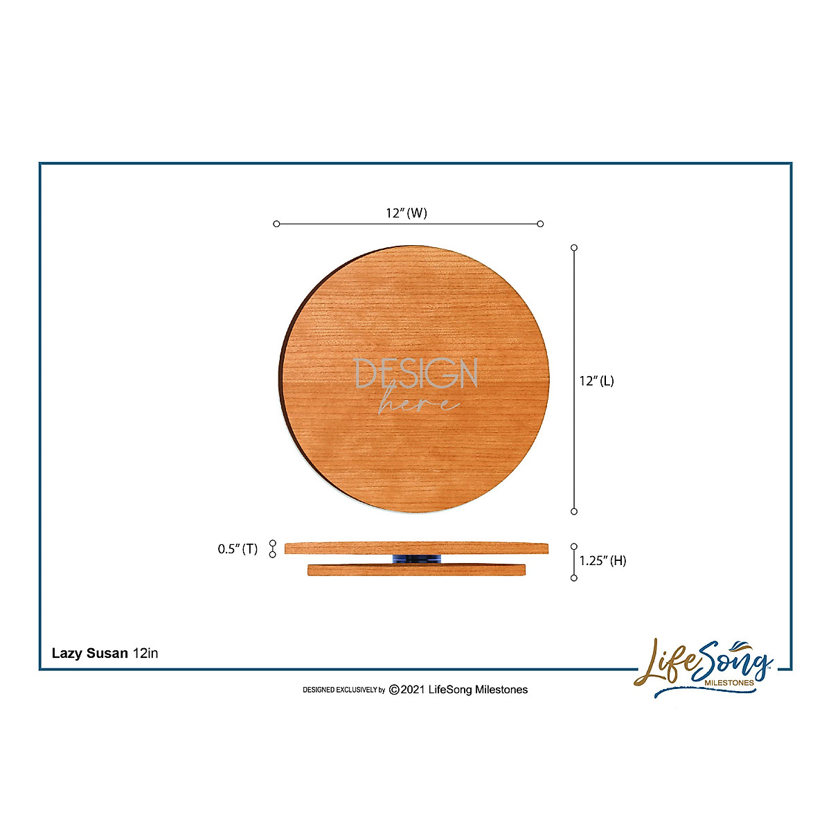 LifeSong Milestones Personalized Lazy Susan Turntable Family Ideas 12 inch Custom Engraved (Family & Friends)
