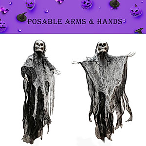 GiftExpress 2 Pack 36" Halloween Hanging Skeleton Grim Reaper, Halloween Skeleton Decorations for Haunted House Prop Indoor/Outdoor