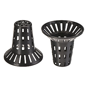M METERXITY 5 Pack Plant Pot Hole Mesh Pads - Cone Shape Bonsai Flowerpot Drainage Grid Screen Apply to Outdoor/Garden (60x65mm, Black)