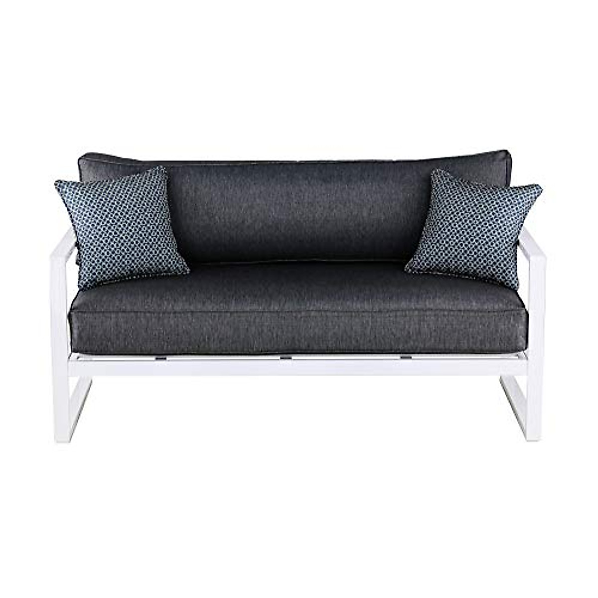Elle Decor Paloma Outdoor Patio Furniture Collection in Weather-Resistant Metal Frame Patio, Sofa, White