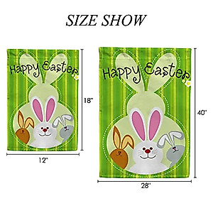 My Little Nest Seasonal Garden Flag Appy Easter Three Rabbits Vertical Garden Flags Double Sided for Home Farmhouse Yard Holiday Flag Outdoor Decoration Banner 12"x18"