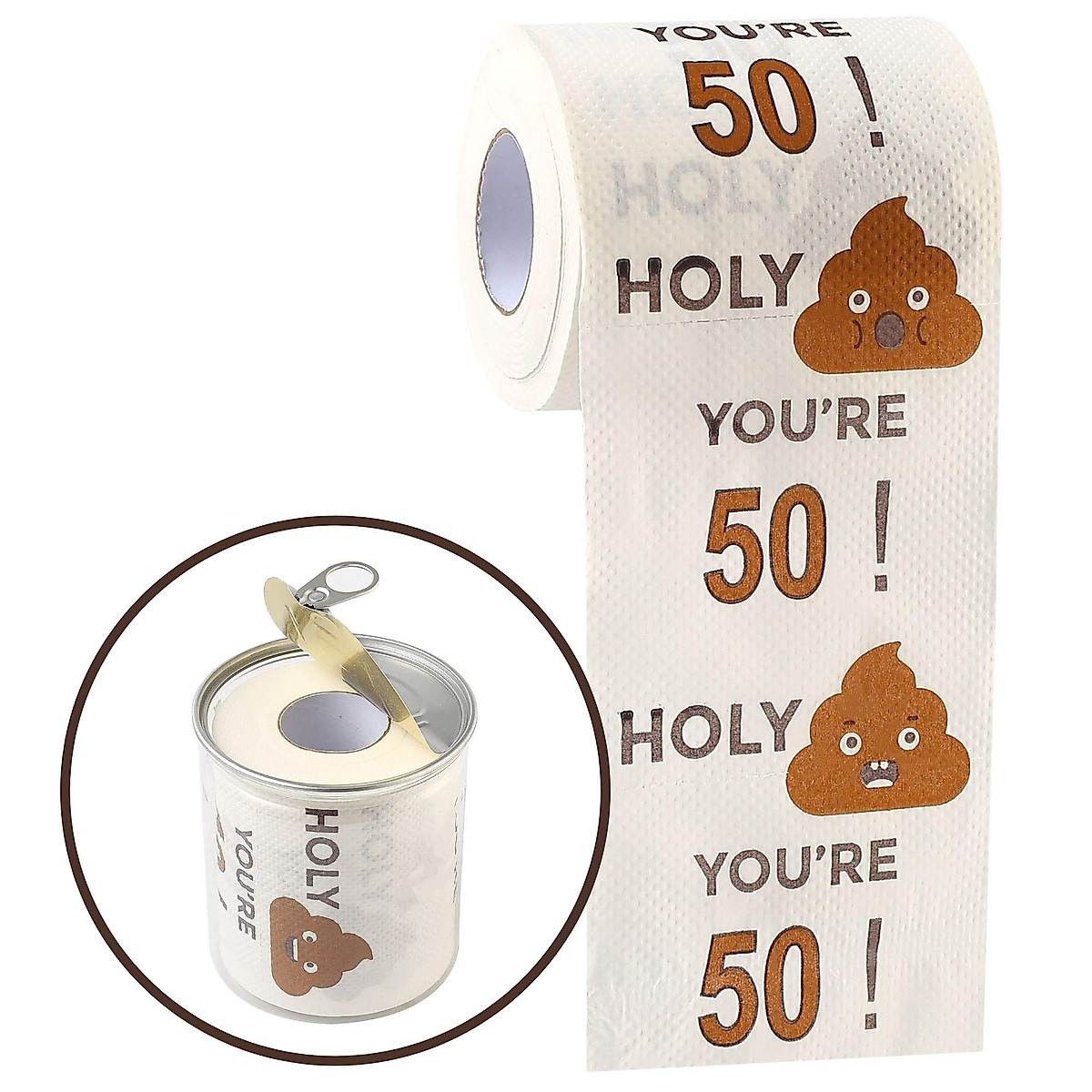 Happy 50th Birthday Gifts for Men Women, 3-Ply Toilet Paper Roll, 50th Birthday Toilet Paper, Gag Funny Birthday Gift Novelty for 50 Birthday Party Decorations