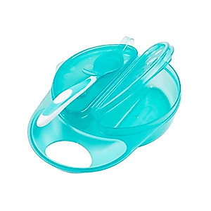Dr. Brown's Travel Fresh Divided Bowl and Soft-Tip Spoon Set with Travel Lid, BPA Free