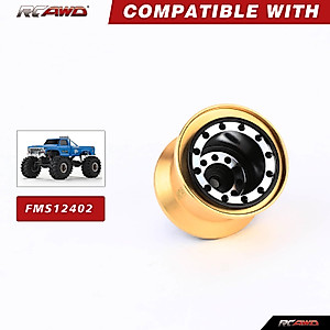 RCAWD 4Pcs Unique Design 1.0 Plus Brass Beadlock Wheel Rims for 1/18 1/24 RC Crawler TRX4M AXI24 SCX24 FCX24,48/pcs (Black)