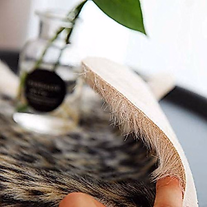 Leopard Print Rug, Faux Cowhide Cheetah Skin Rug Animal Printed Area Rug Carpet for Home Office, Livingroom, Bedroom (39.4 x 37.4 Inch)