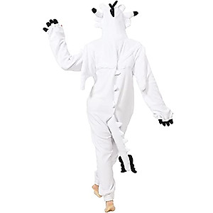 Oiziuzio Animal Unisex Onesie Holloween Cosplay Costume Dragon Pajamas for Adult Women Men White L