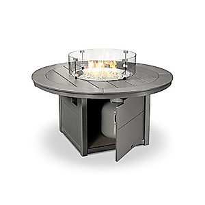 POLYWOOD® Round 48" Fire Pit Table (Slate Grey)