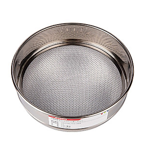 Adamas-Beta φ20×4.5cm Diameter 10 Mesh 304 Stainless Lab Sieves Economy Test Sieve 304 Stainless Steel Wire Cloth（2mm）