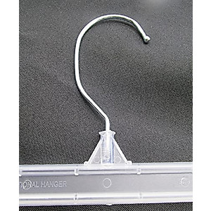 NAHANCO 6010 Plastic Skirt/Pant Hanger with Pinch Grips, Metal Swivel Hook, 10", Clear (Pack of 200)