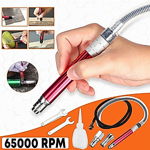 Air-powered Micro Die Grinder Set 65,000 RPM Pneumatic Pencil with Wrench Grinder Tool for Cleaning Dies,Rotors,Backing Plates,Brake Pads,Mounts(90 PSI)