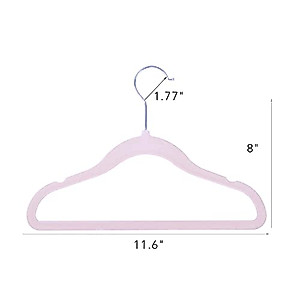 veeyidd Kids Velvet Clothes Hangers, Non Slip Baby Hangers Pink (11.6" Inch - 40 Pack)