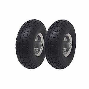 2 Count – 10" Pneumatic Air Filled Hand Truck/All Purpose Utility Tires on Wheels for Dolly Hand Truck Cart 4.10/3.50-4