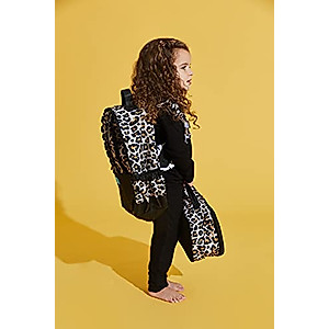 Posh Peanut Lunch Bag for Girls - Water Resistant and Insulated Lunchbag with Extra Storage and Name Tag Holder (Lana Leopard)