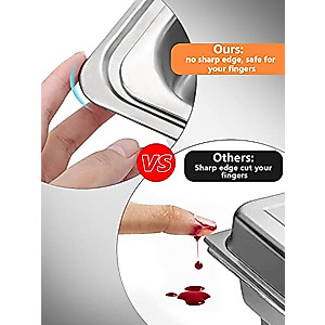 PURECHO Rectangular Chafing Dish Buffet Set, 4 Pack 8 Qt, Stainless Steel Chafer Full Size, Catering Food Warmer with Folding Frame, Ideal for Parties, Wedding, Festival Gathering