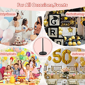 Balloon Stand - Set of 2, 56 Inch Height Adjustable Splicing Metal Pole Balloon Column Arch Stand Kits with Base for Floor,Centerpieces Balloon Tower Pillar for Birthday Party,Baby Shower,Christmas