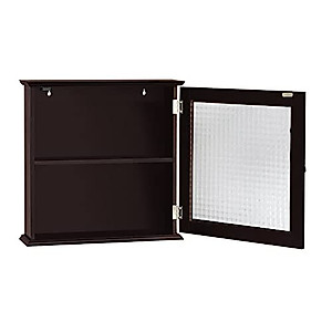 Kinovation Removable Wooden Medicine Cabinet with Glass Door, Brown