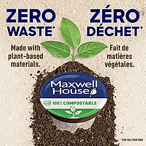 Maxwell House Morning Blend Coffee 100% Compostable Pods, 30 Pods, (Imported from Canada)