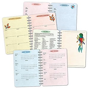 Geninne Zlatkis 2024 Weekly Planner: Birds of a Feather | Travel-Size 12-Month Calendar | Compact 5" x 7" | Flexible Cover, Wire-O Binding, Elastic Closure, Inner Pockets