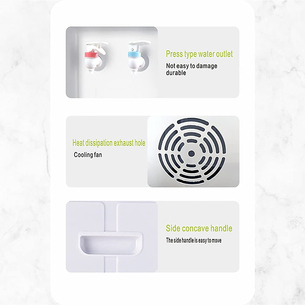 Top Loading Water Cooler Dispenser, Vertical Electric Hot & Cold Water Dispenser with Storage Cabinet, Hold 3 or 5 Gallon Bottle, Child Safety Lock for Home Office