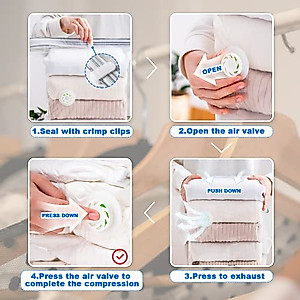 Vacuum Storage Bags, Space Saver Sealer Bags Compressed Closet Organizers and Storage Bags for Bedding, Comforter, Pillows, Towel, Blanket, Clothes Compress Cube No Pumps Needed 3 Pack (Medium-3pcs)