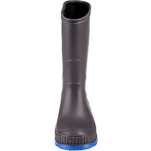 Kamik Youth Stomp Rain Boot, Charcoal/Blue, 2 US Unisex Little Kid
