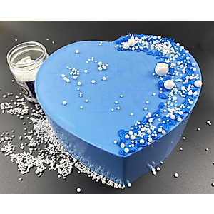 Edible Pearl Sugar Sprinkles White Candy 120g/ 4.2oz Baking Edible Cake Decorations Cupcake Toppers Cookie Decorating Ice Cream Toppings Celebrations Shaker Jar Wedding Shower Party Christmas Supplies