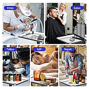 Salon Tray-Salon Instrument Tray on Wheels, Rolling Tray Adjustable Height Salon Cart, Dental Carts,Hairdresser Cart, Silver.