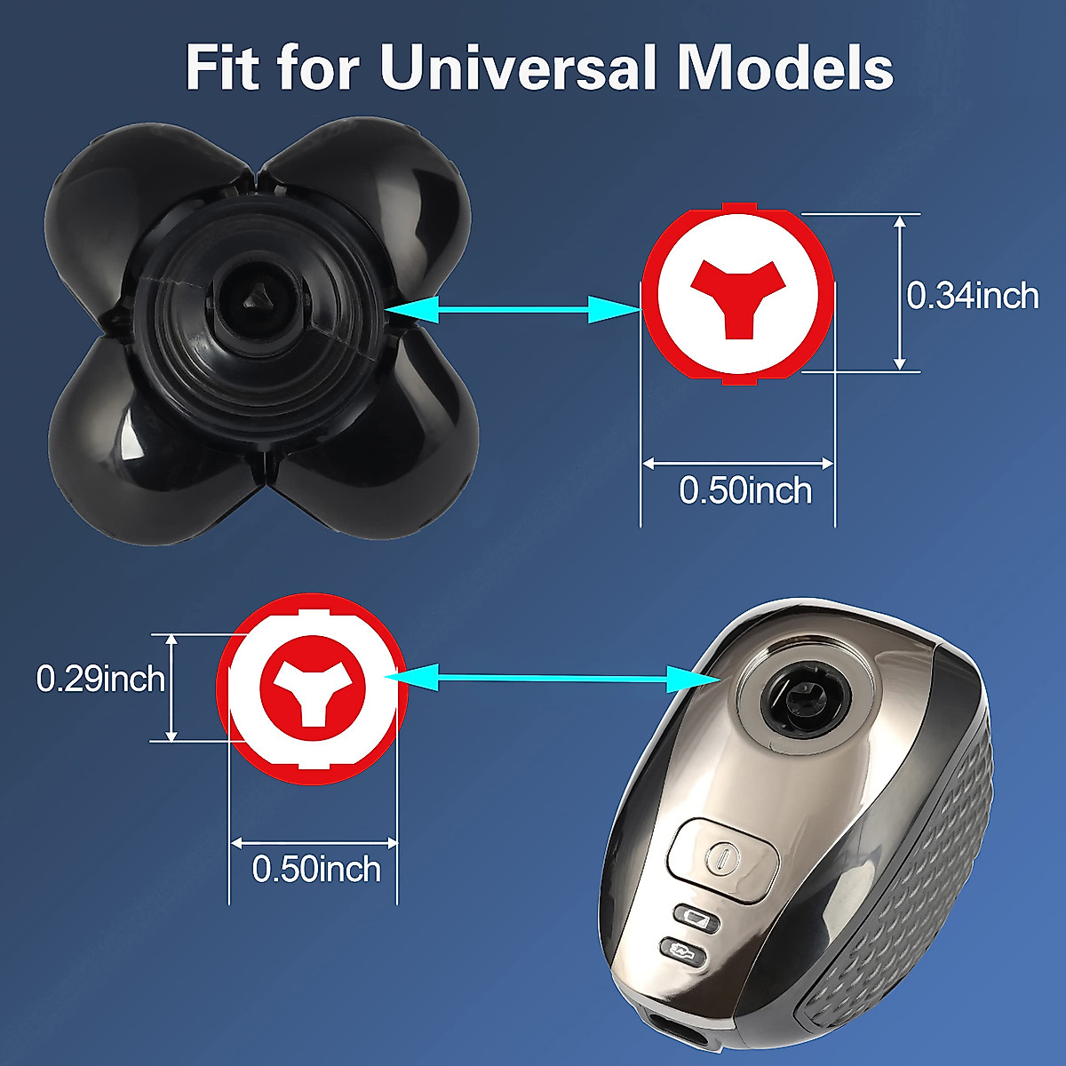 Electric Shaver Replacement Head 8 Heads for Bald Men Wet and Dry Compatible Waterproof 8D Upgrade Replacement Blades