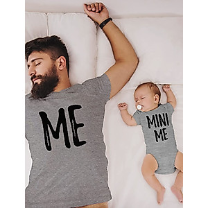 Tstars Me & Mini Me Fathers day Dad and Baby Matching Outfits Gifts for New Dads Daddy and Son Daughter Shirts Set Dad Gray X-Large/Son Gray 12M (6-12M)