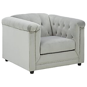 Signature Design by Ashley Josanna Classic Tufted Upholstered Chair, Gray
