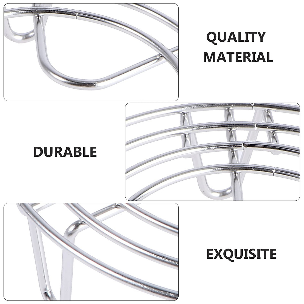 Housoutil Egg Steamer Rice Cooker Stainless Steel Microwave Pressure Cooker Wire Baking Rack Cooking Steaming Rack Egg Cooking Rack Steamer Pot Round Cooking Steam Rack Baking Steam Holder