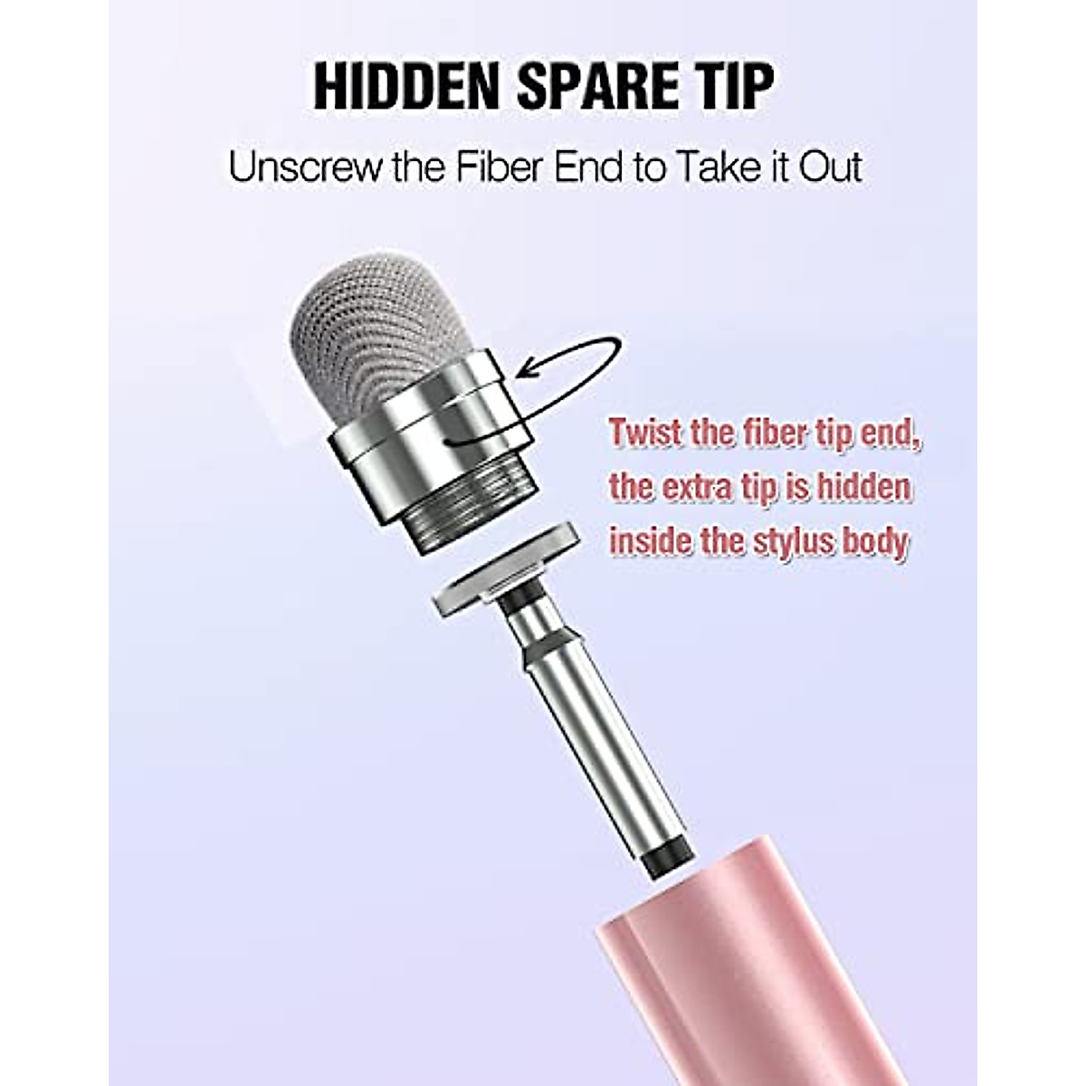 Stylus Pens for Touch Screens, 2 in 1 High Precision Universal Stylus Pen for iPad Compatible with Apple, iPhone, iPad, Android, Microsoft Tablets, Phones, 2 Pack -Pink, Purple