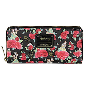 Loungefly Disney Beauty And The Beast Belle Roses Zip Around Wallet