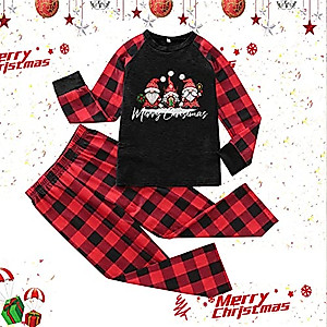 Christmas Pajamas for Family 2023 Couples Matching Pajamas Print Long Sleeve Pjs Set Loungewear Sleepwear Jammies Women